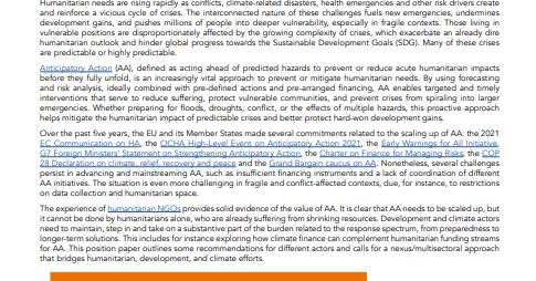 Unlocking the Full Potential of Anticipatory Action: VOICE Position Paper – News – VOICE